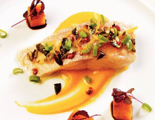 Seesaibling kalt gedämpft mit Limonenkürbis Rezept - ichkoche.ch