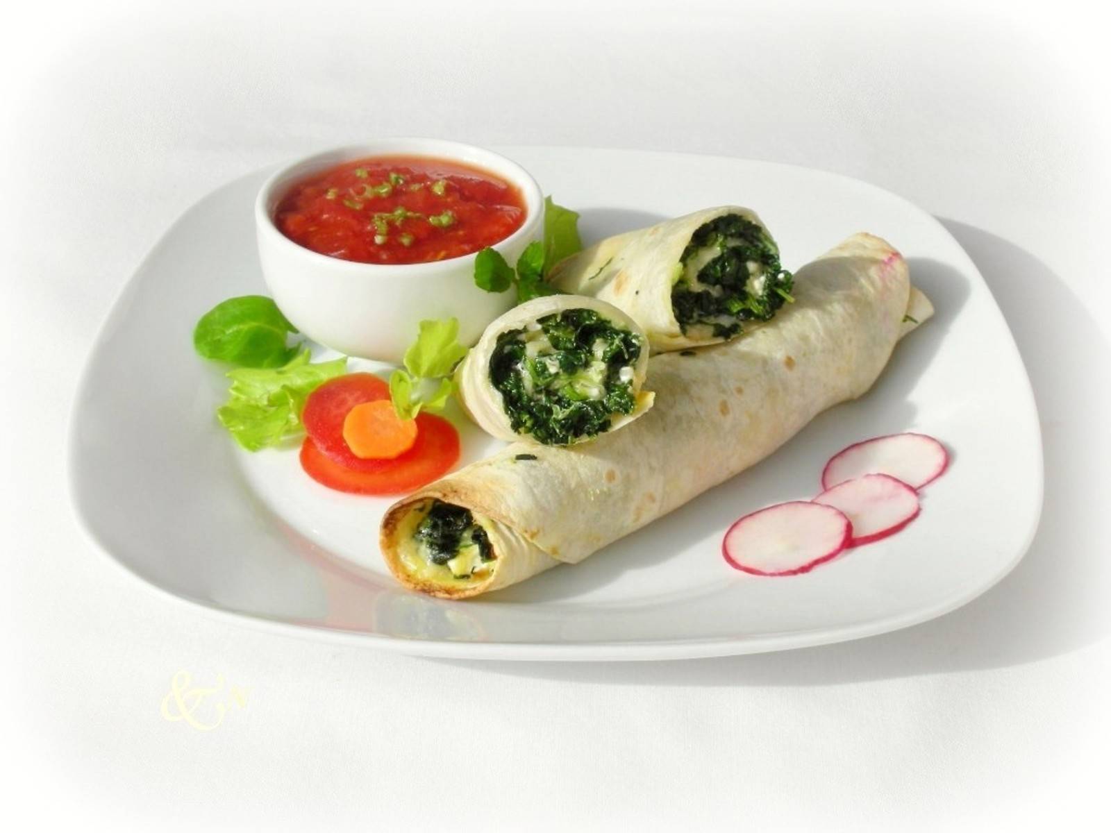 Wraps mit Spinat-Füllung Rezept - ichkoche.de