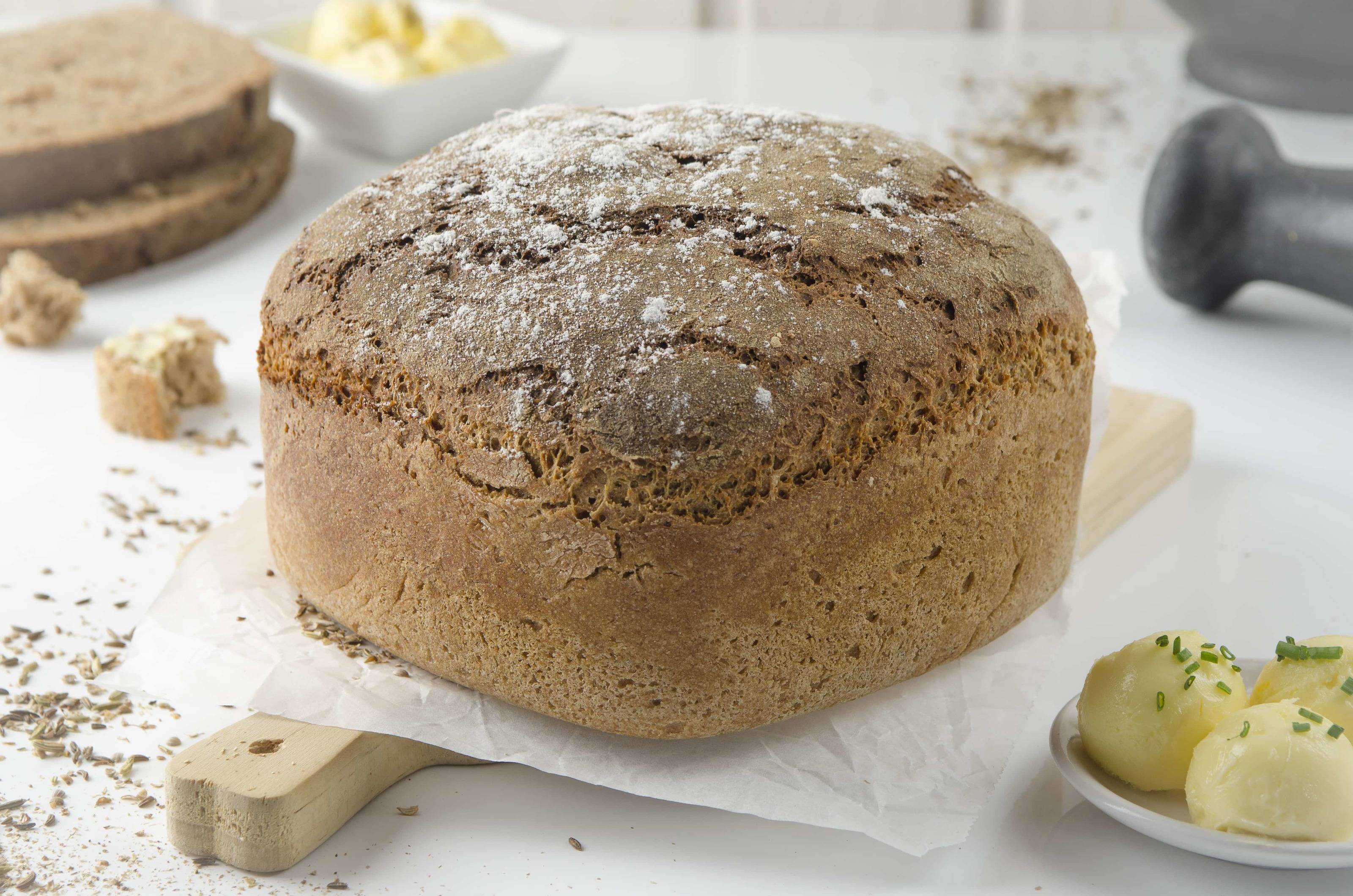 Würziges Bauernbrot aus der Heißluftfritteuse Rezept - ichkoche.ch