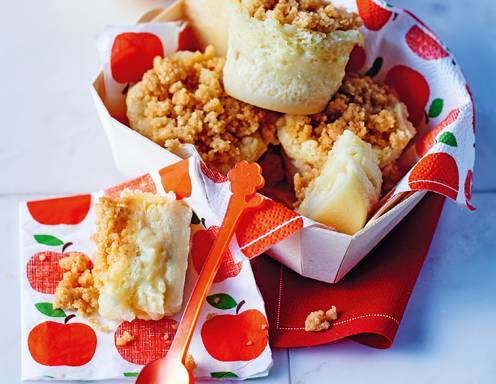 Mini-Zauberkuchen Crumble Rezept - ichkoche.ch