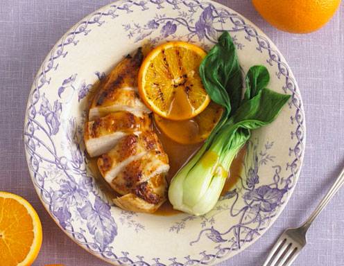 Hühnerbrust mit Orangensauce und Pak Choi Rezept - ichkoche.ch