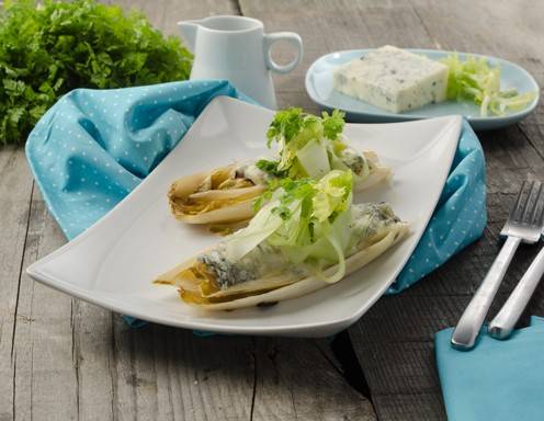 Gegrillter Chicorée mit Gorgonzola Rezept - ichkoche